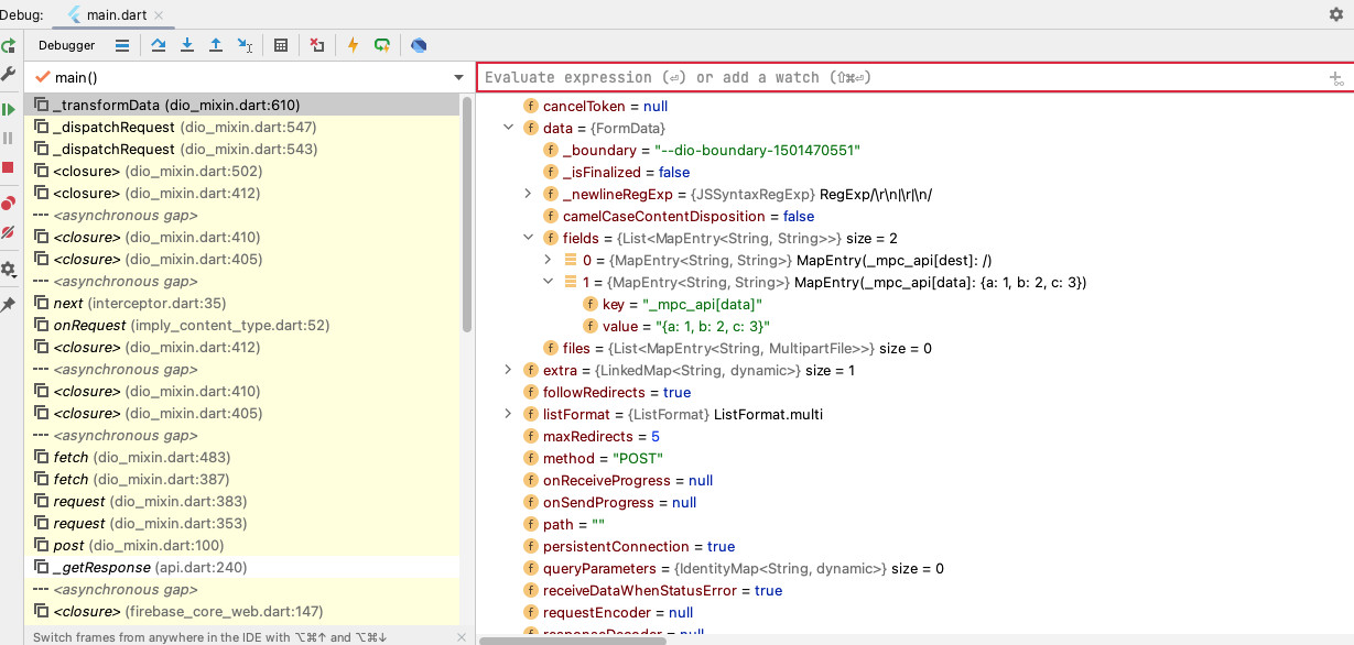 FormData.fromMap is encoding request body automatically · Issue #1741 · cfug/dio · GitHub